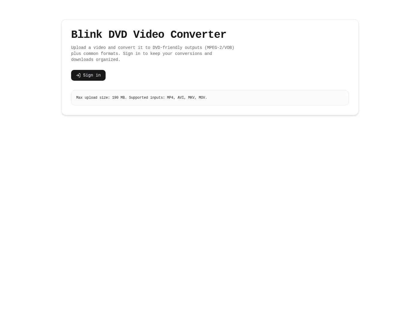 Blink DVD Video Converter