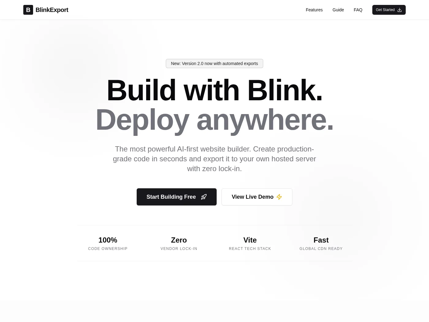 Blink Export Website