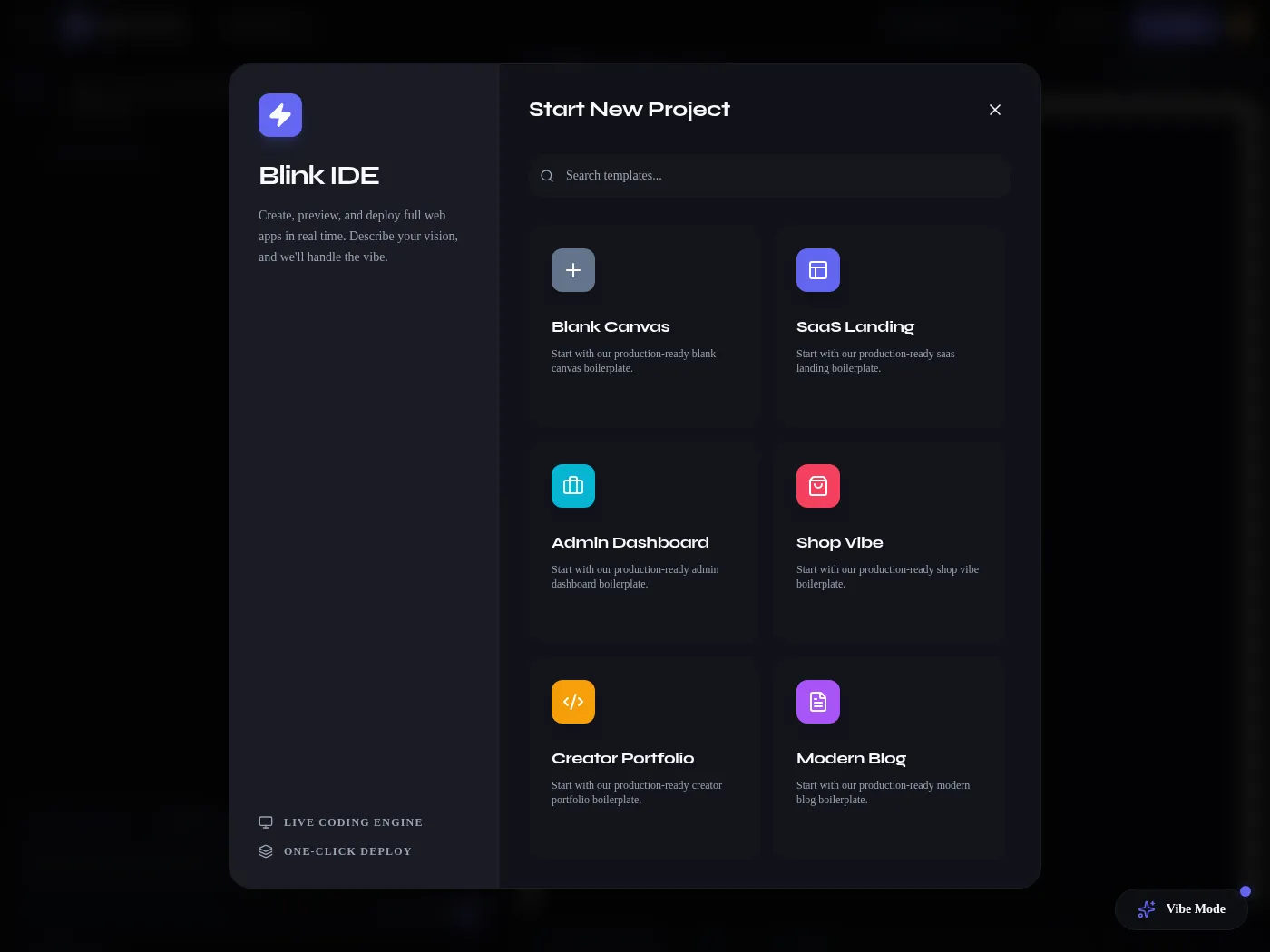 Blink IDE - AI Vibe Builder