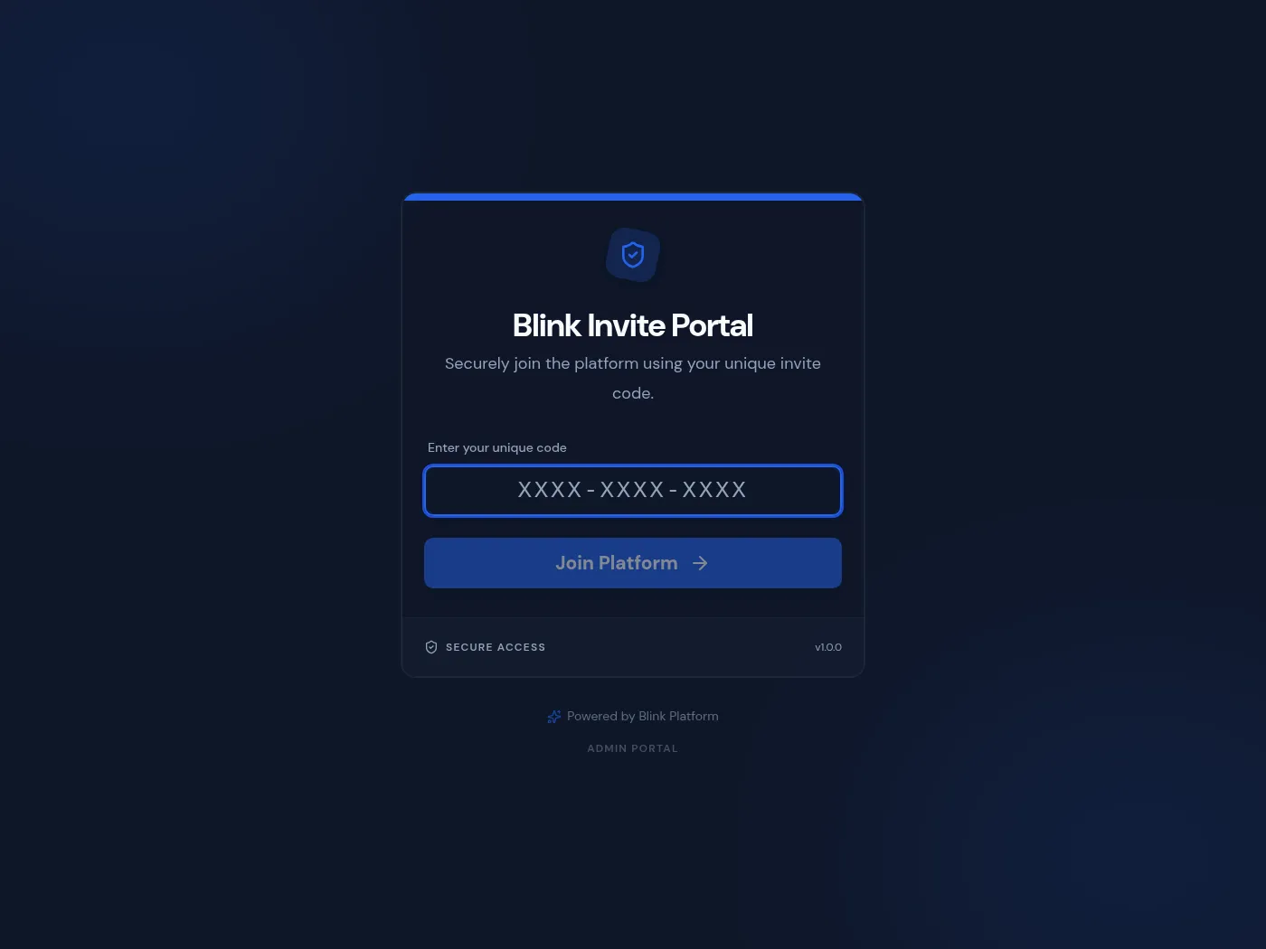 Blink Invite Portal