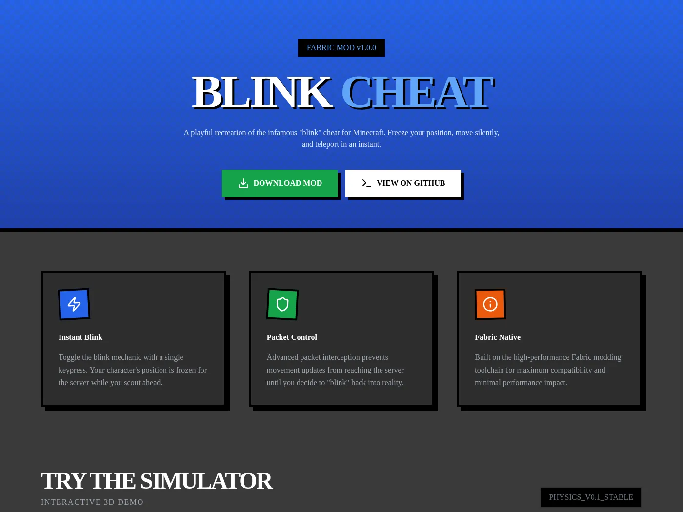 Blink Minecraft Mod
