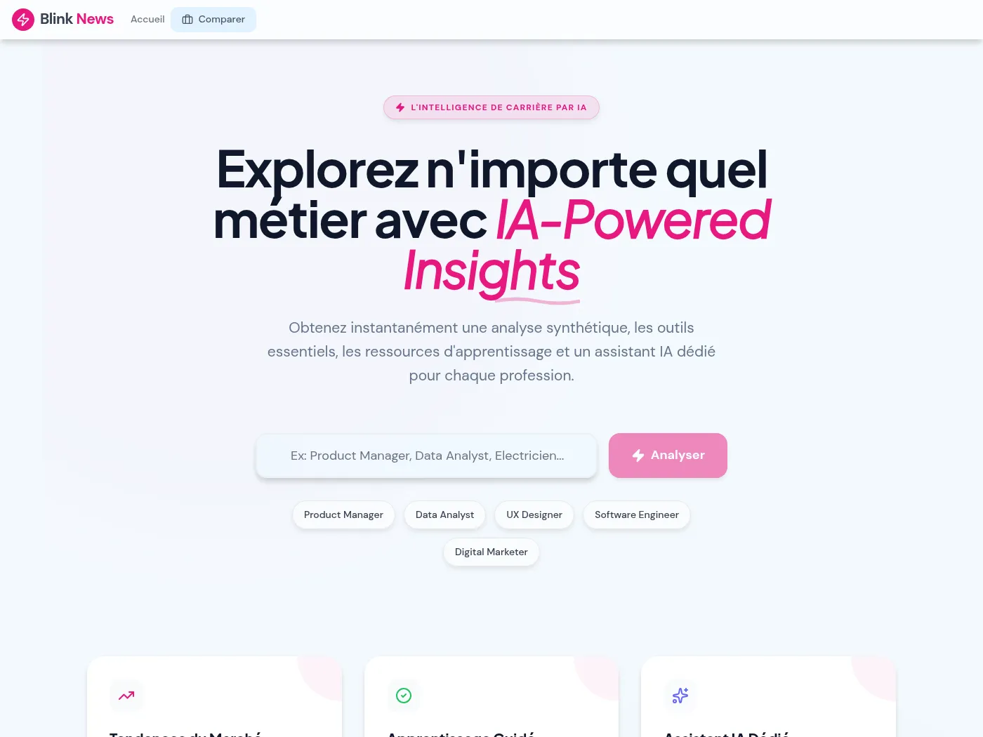 Blink News – Démo Carrière IA