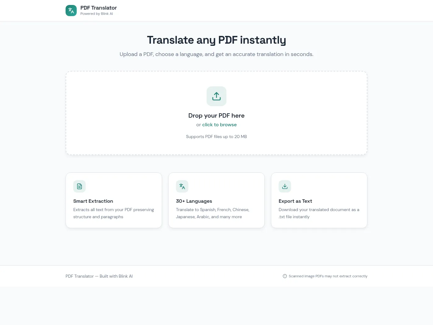 Blink PDF Translator