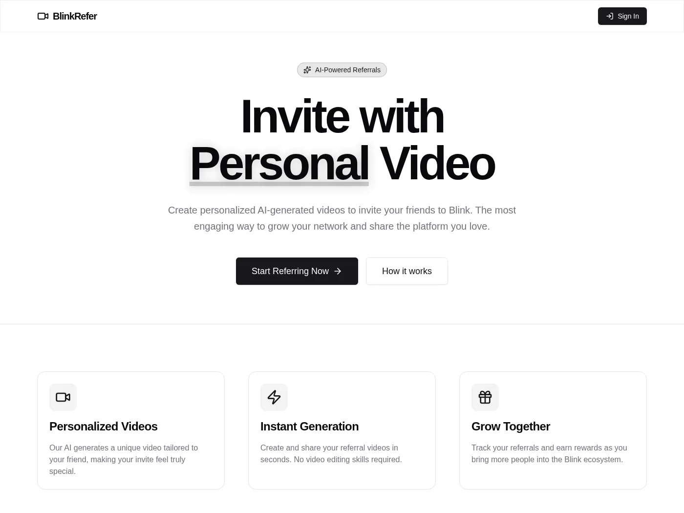 Blink Referral Video