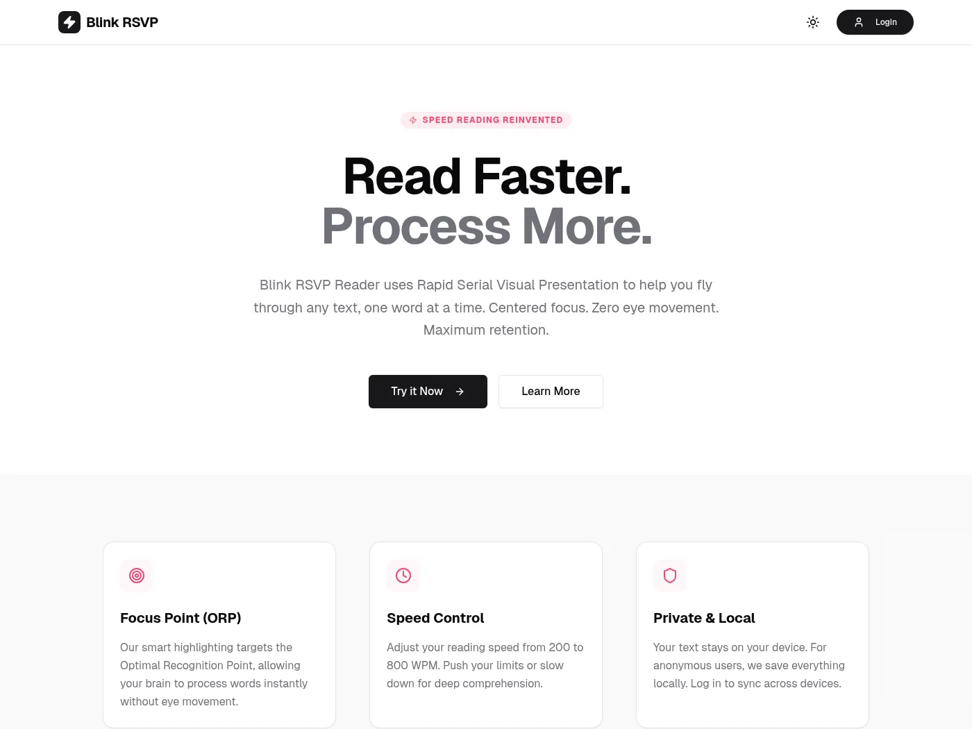 Blink RSVP Reader