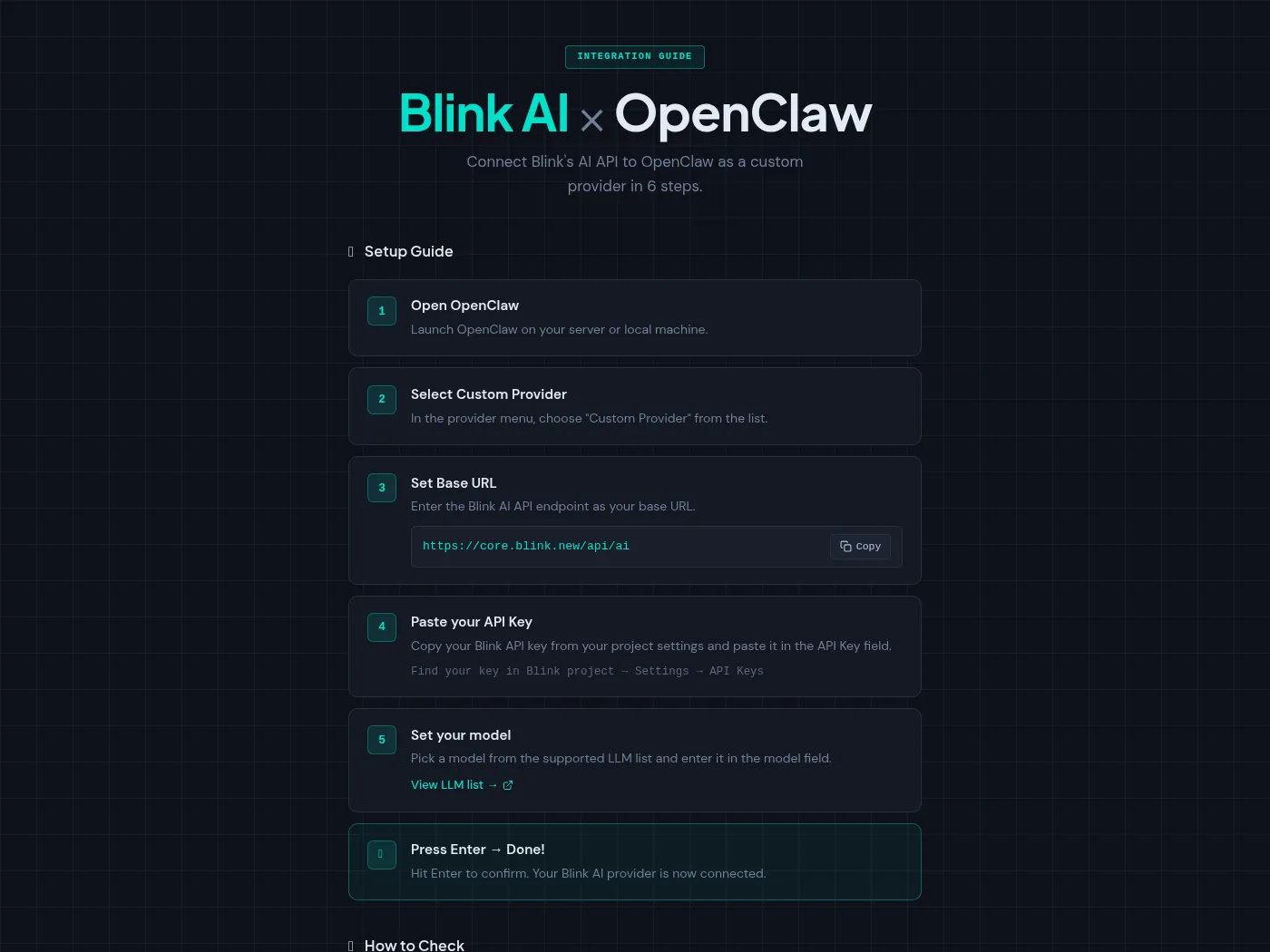 Blink AI Provider Setup