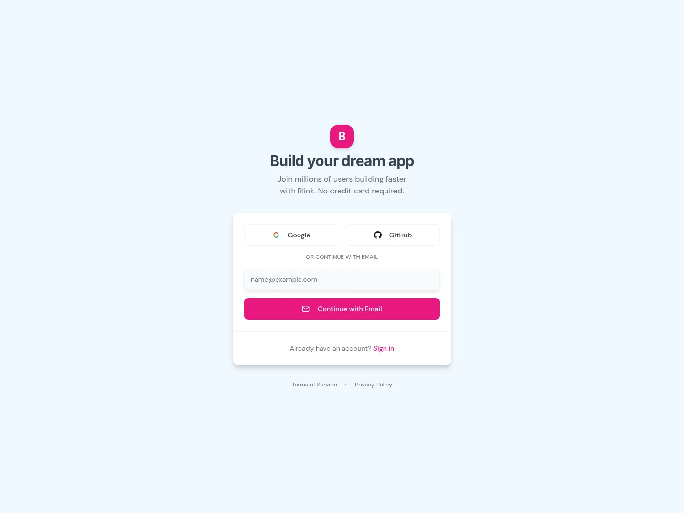 Blink Signup Portal