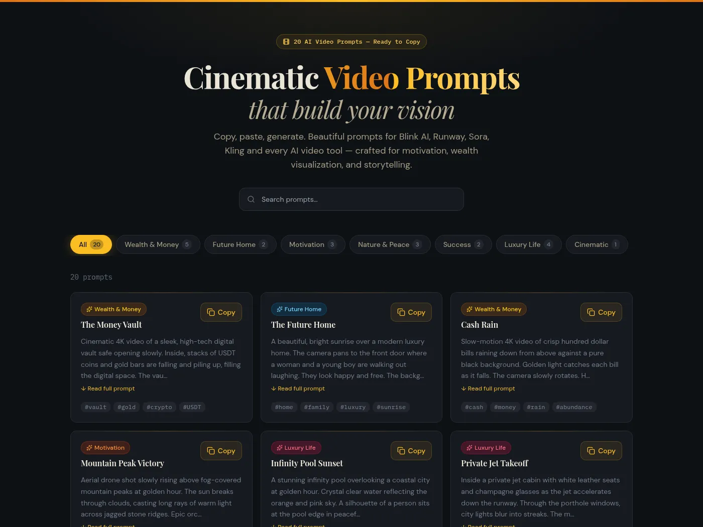 Blink Video Prompts