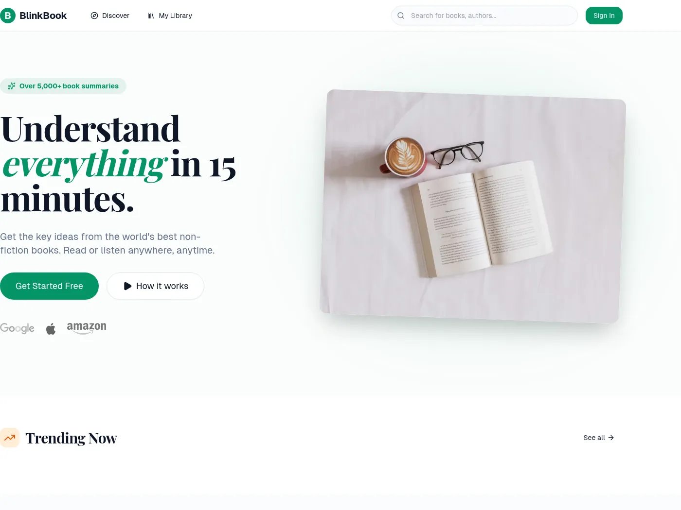 BlinkBook Summary App
