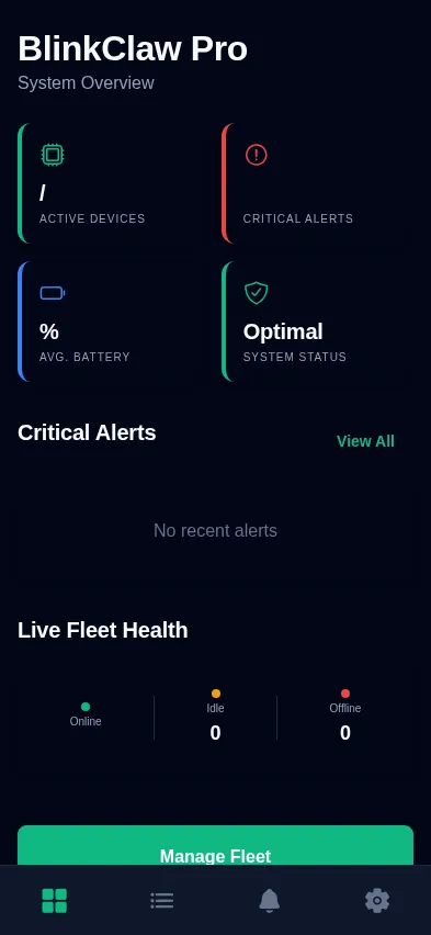 BlinkClaw Pro Dashboard