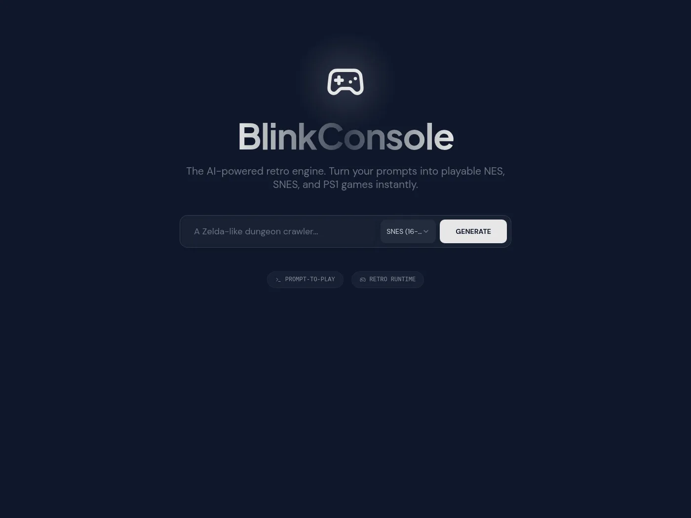 BlinkConsole AI Game Maker