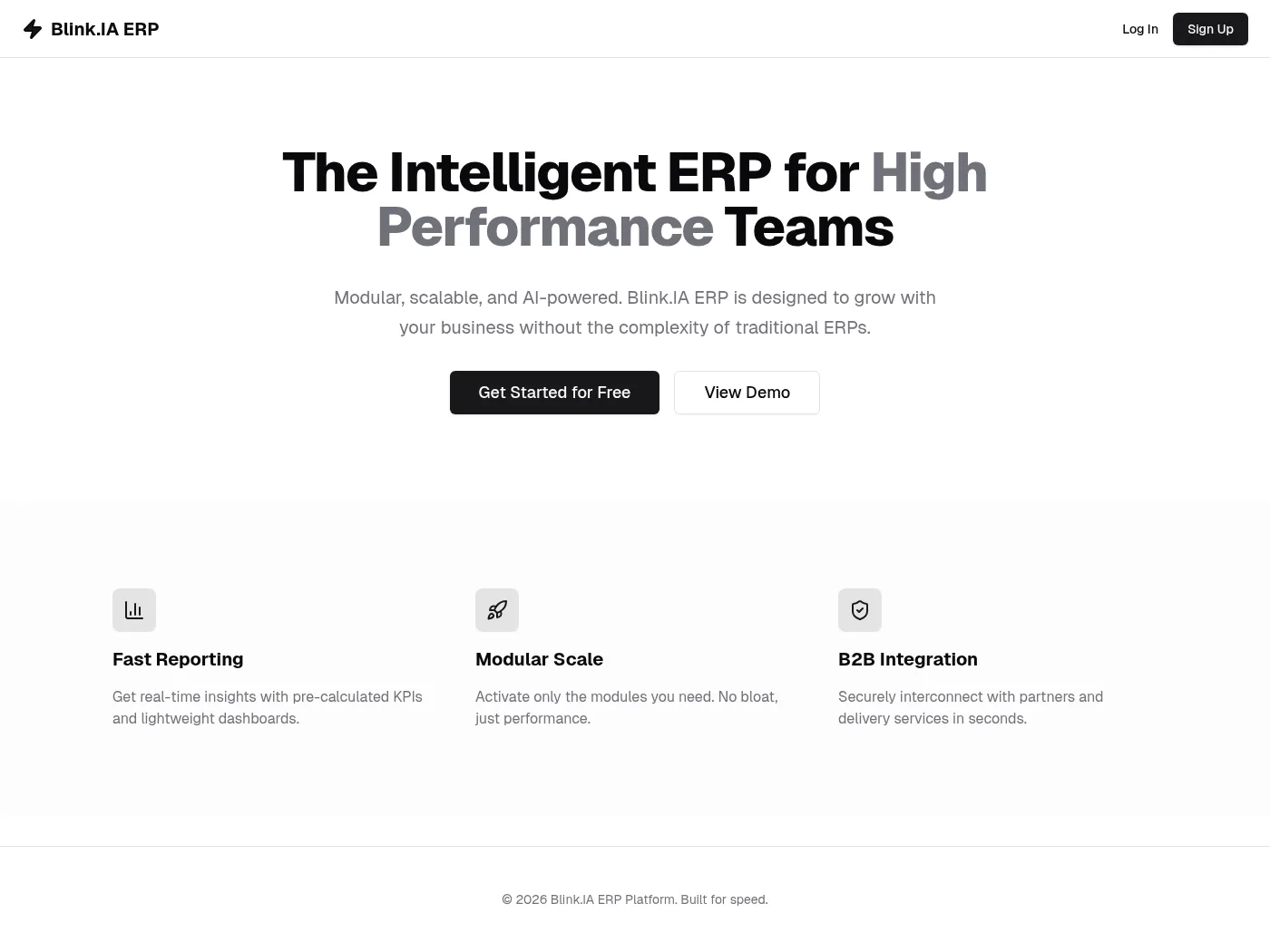 Blink.IA ERP Platform