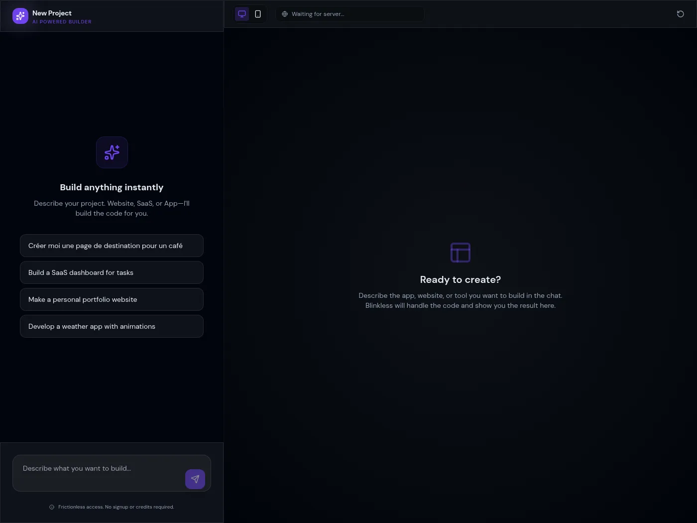 Blinkless Builder