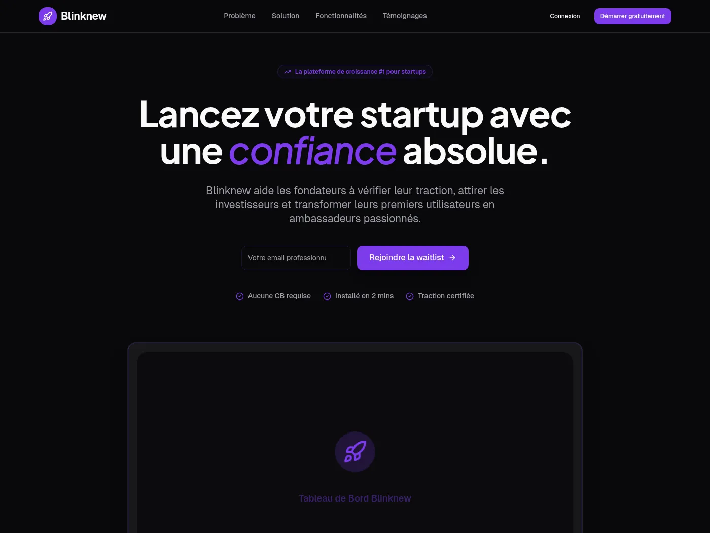 Blinknew Startup Landing