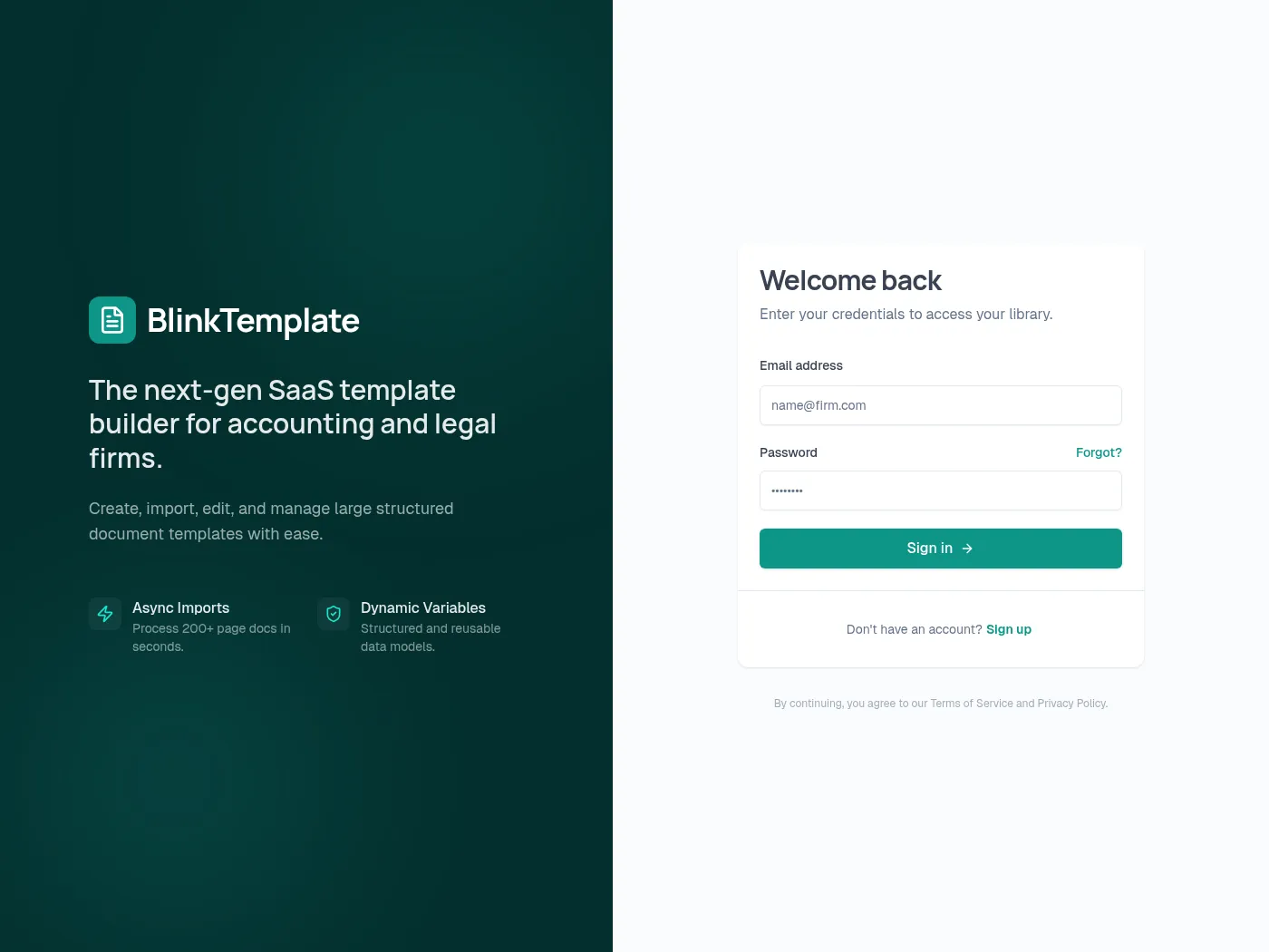 BlinkTemplate SaaS Beta