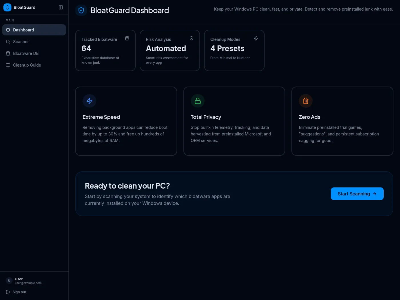 BloatGuard Web App