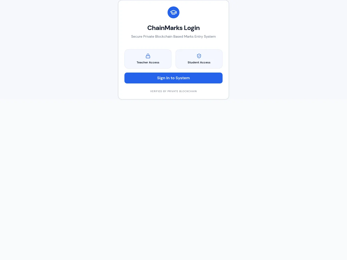Private Blockchain Marks System