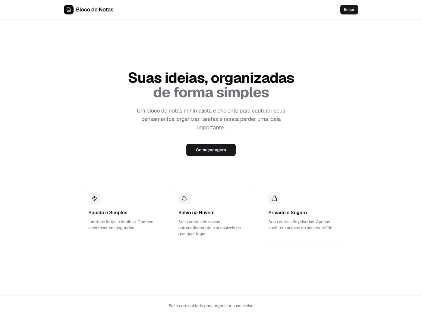 Bloco de Notas Funcional