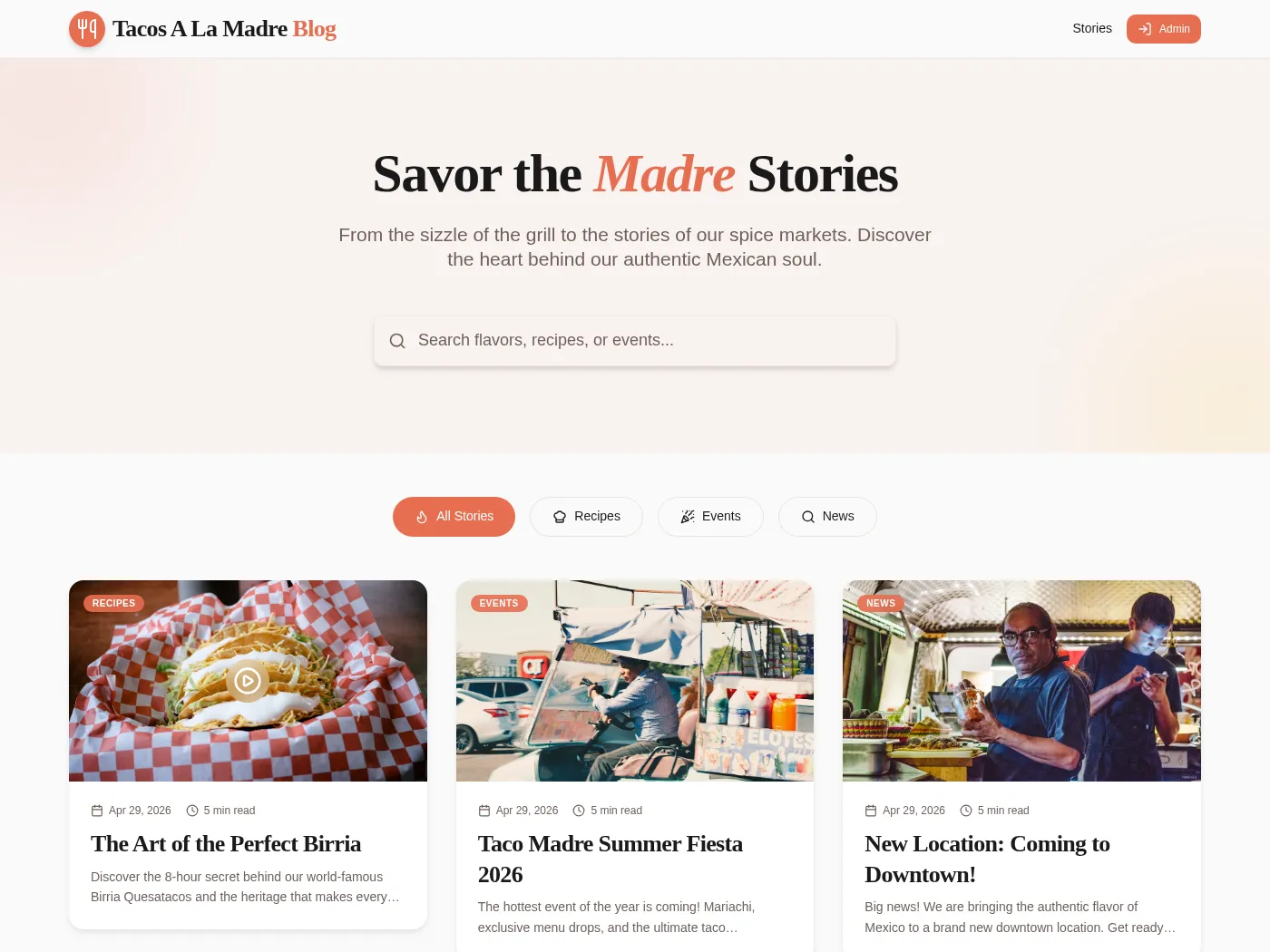 Taco Madre Blog Hub