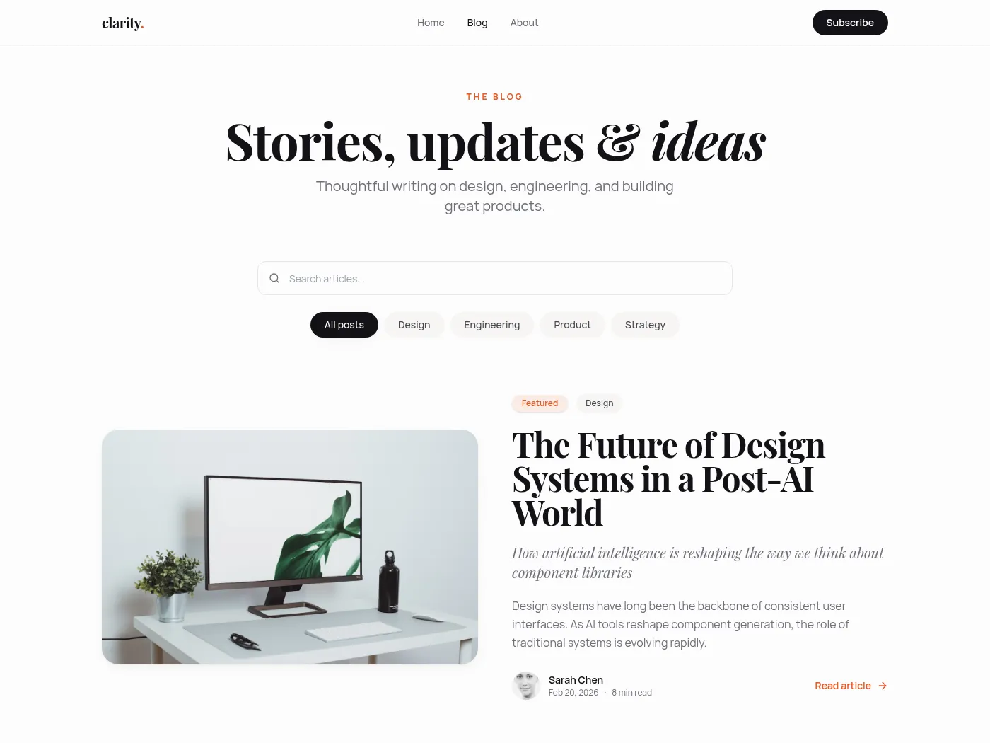 Clarity Blog Pages