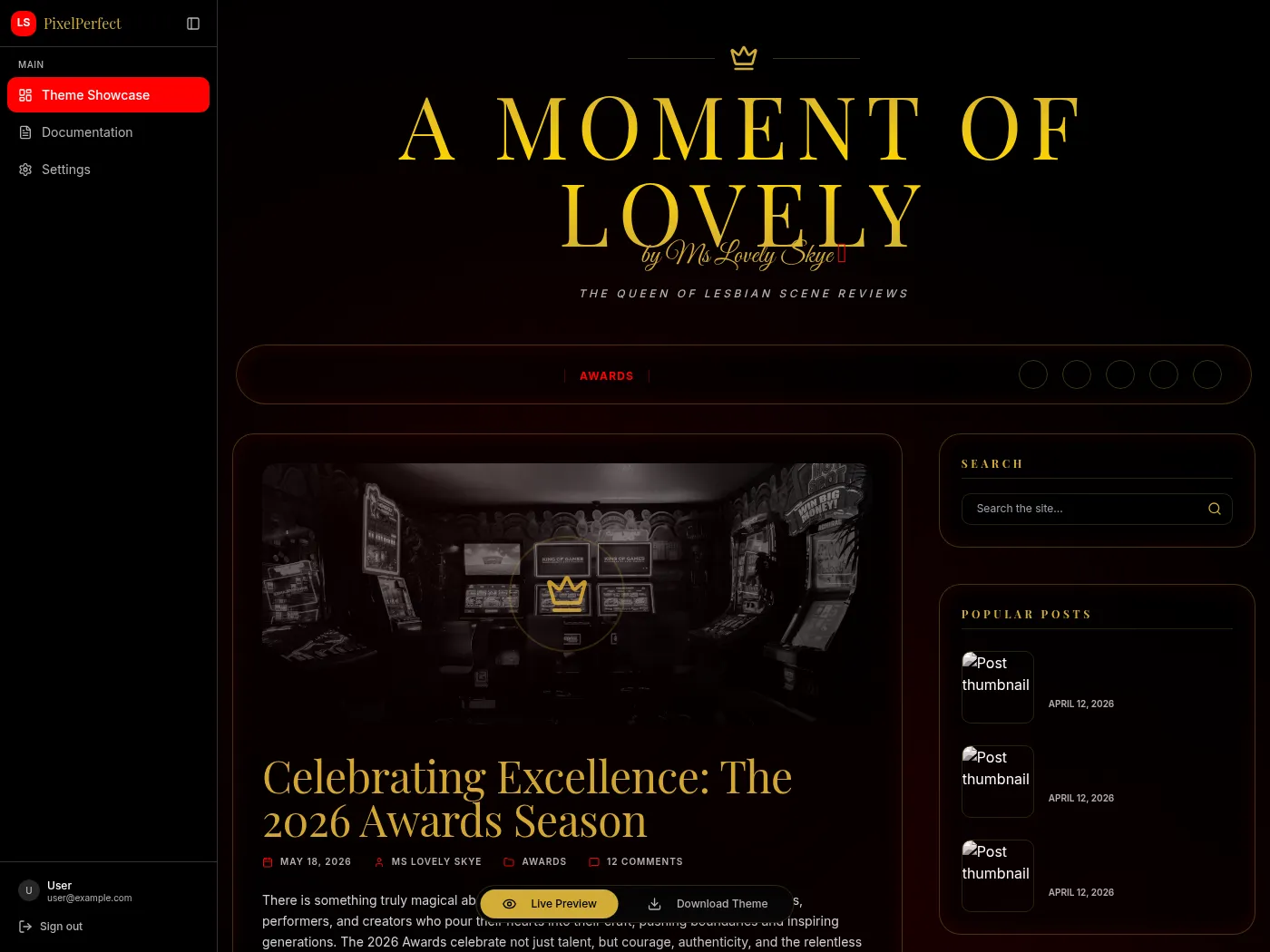 PixelPerfect Blogger Theme