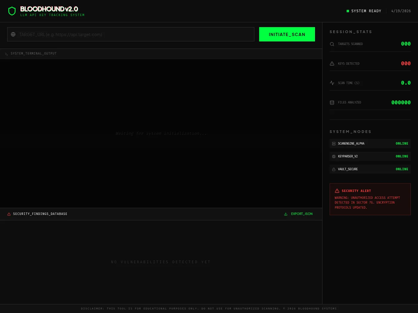 Bloodhound v2.0 Dashboard
