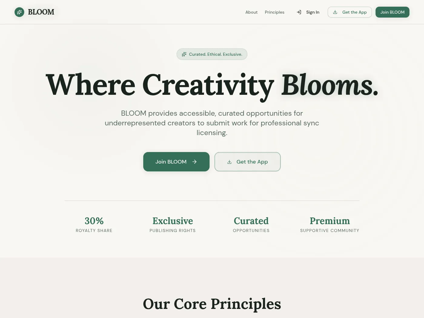 BLOOM Creative Platform