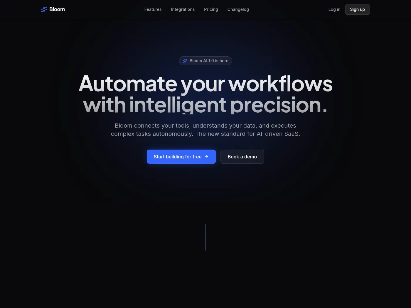 Bloom AI Landing Page