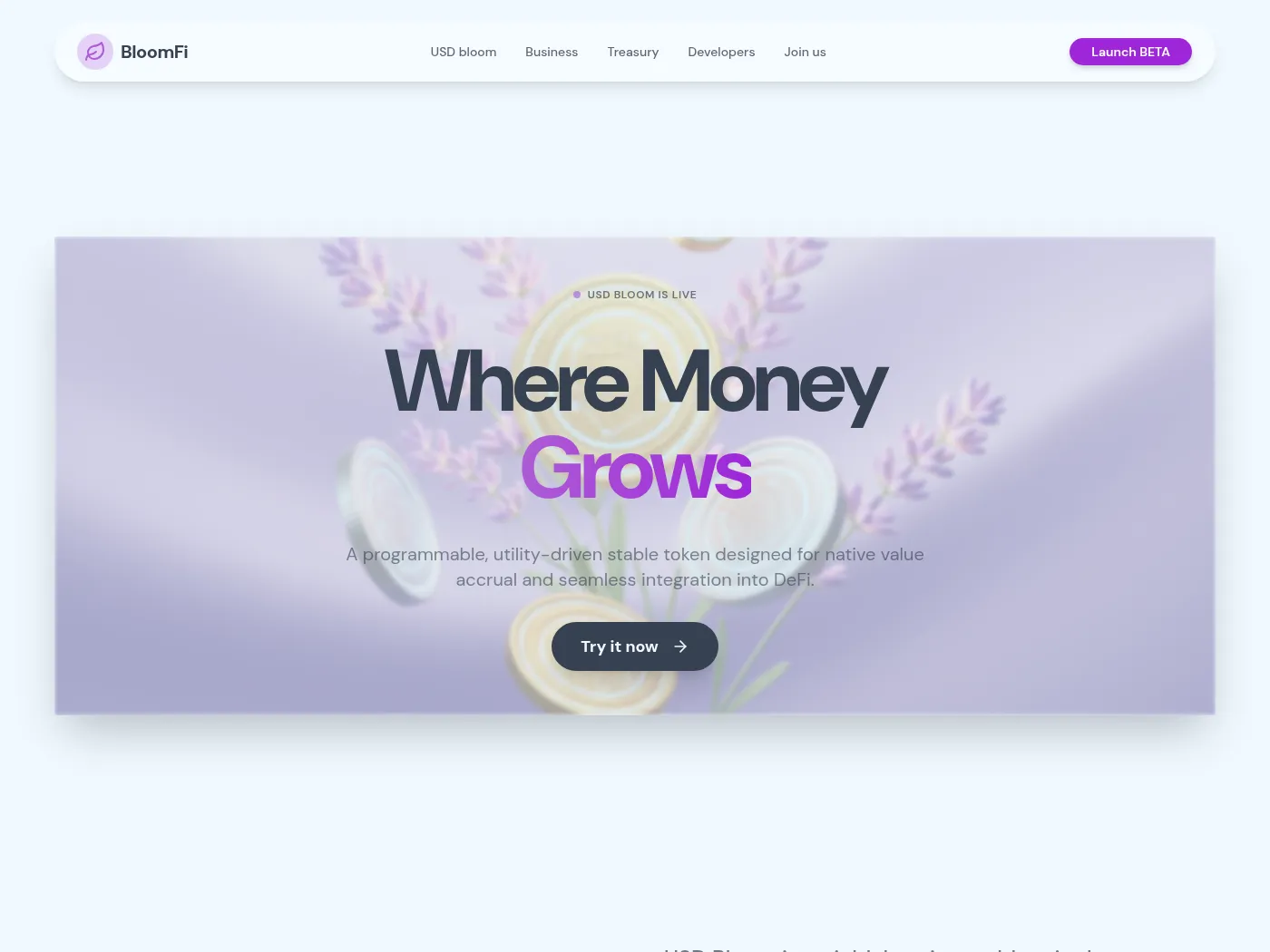 BloomFi Crypto Landing