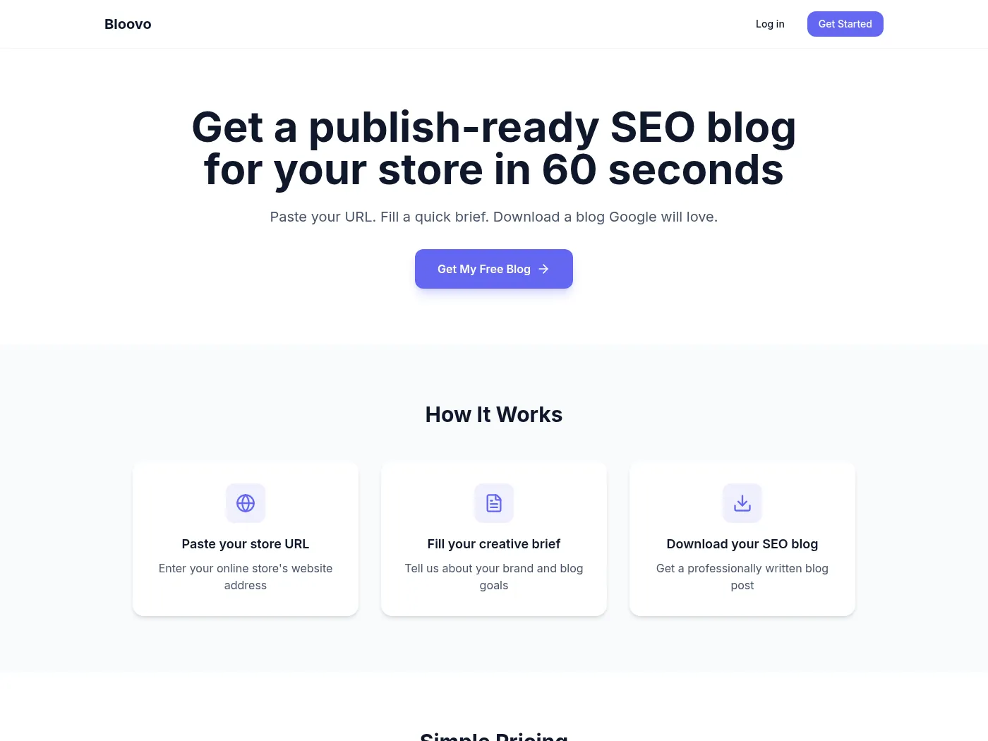 Bloovo AI Blog Generator