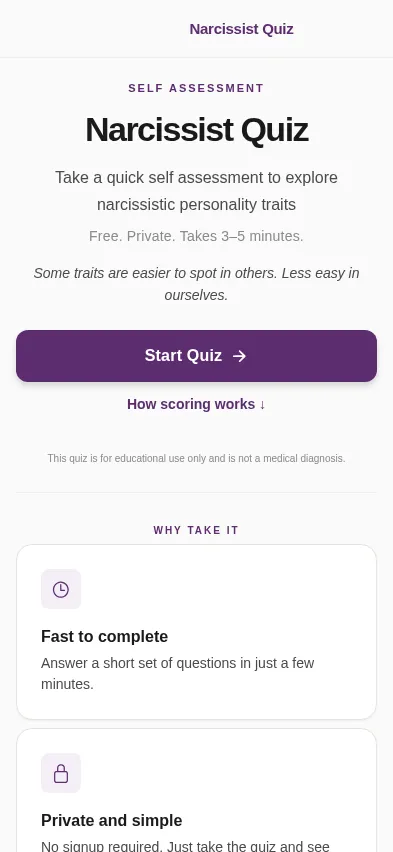 Narcissist Quiz