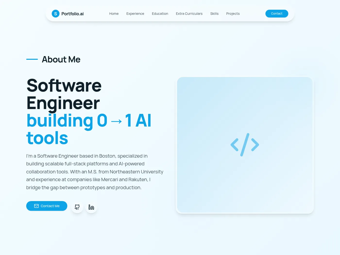 Blue Gradient Dev Portfolio