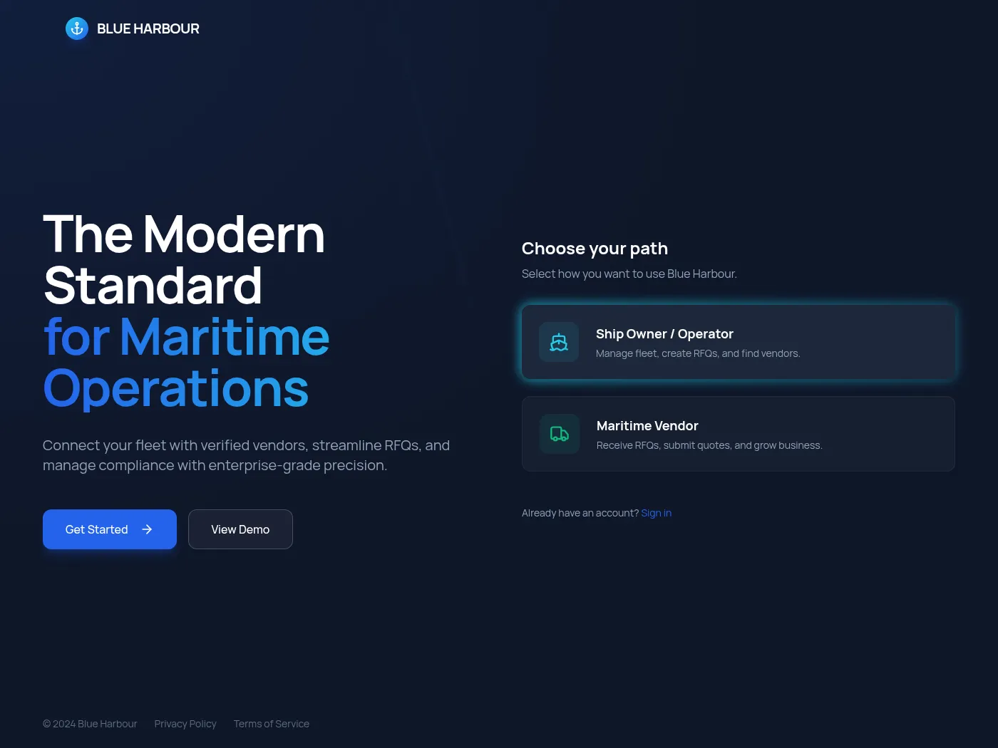 Blue Harbour Frontend