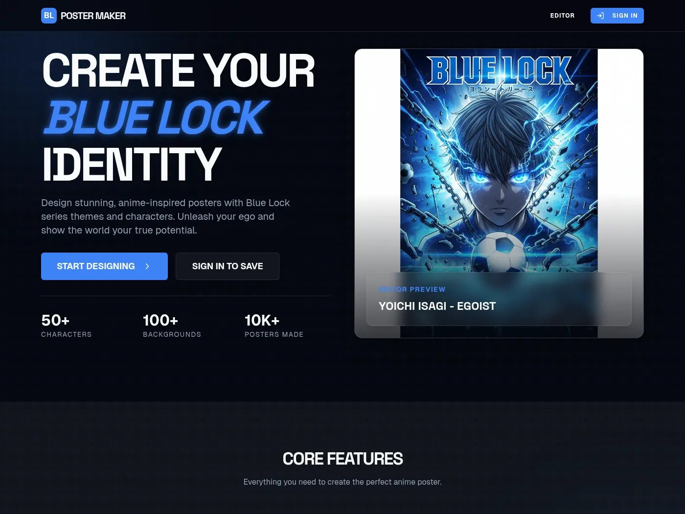 Blue Lock Poster Maker