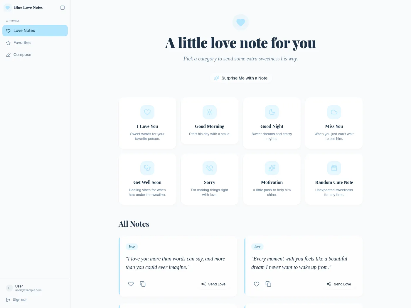 Blue Love Notes