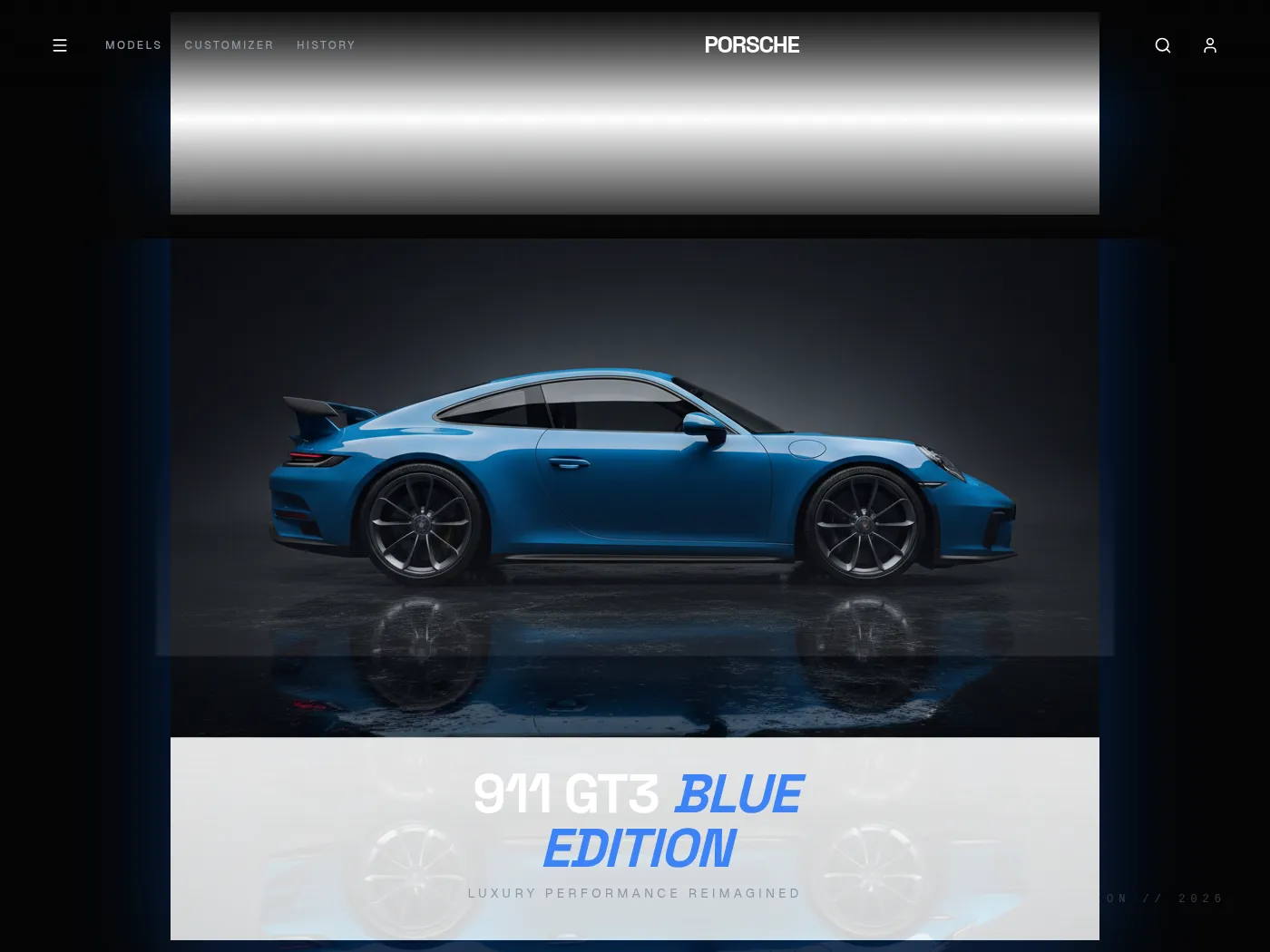 Blue Porsche Showcase
