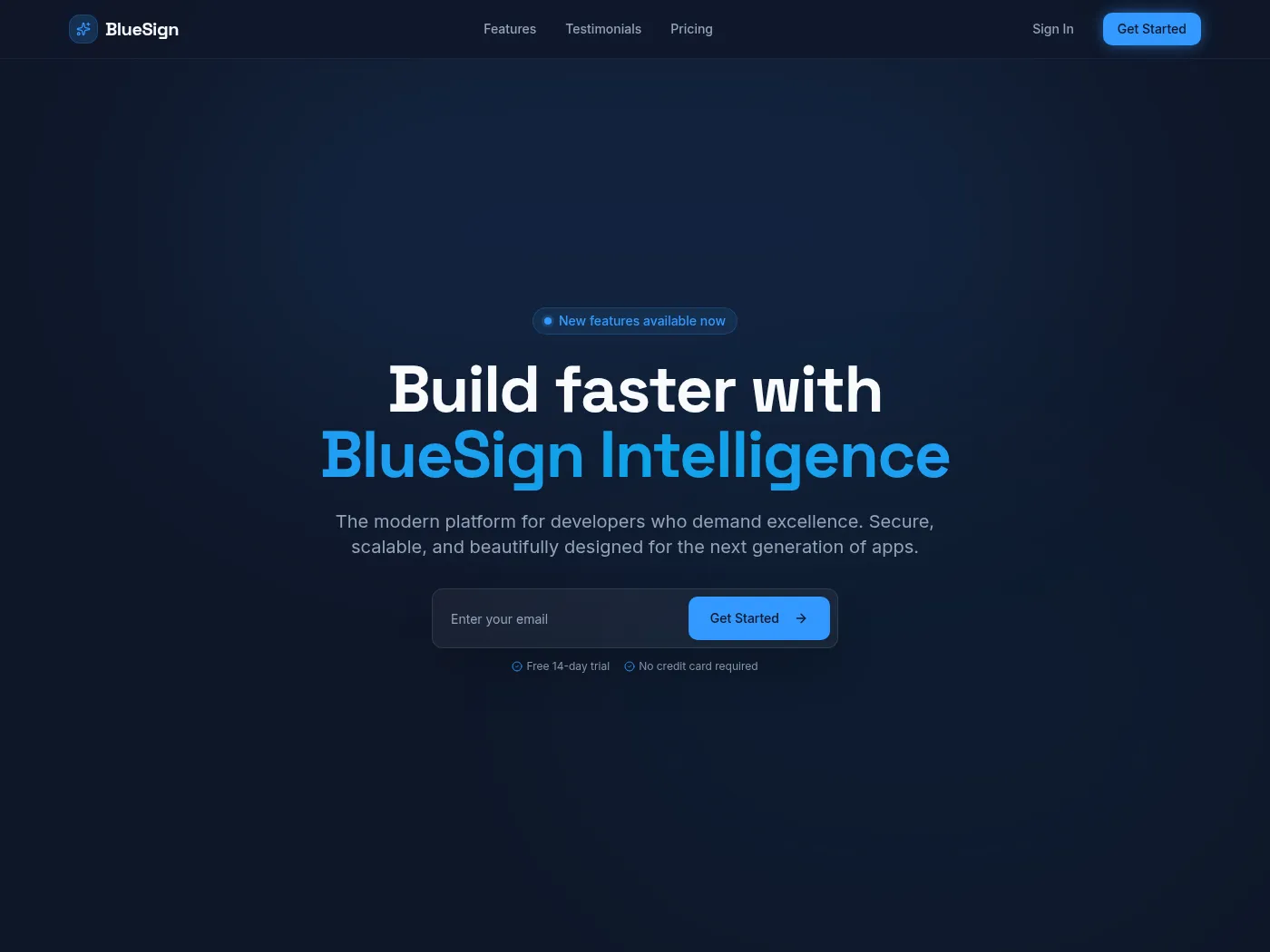 BlueSign Landing Page