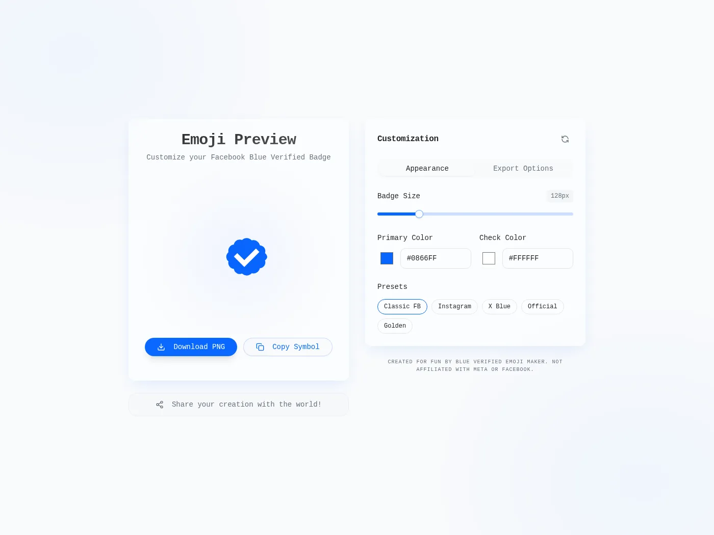 Blue Verified Emoji Maker