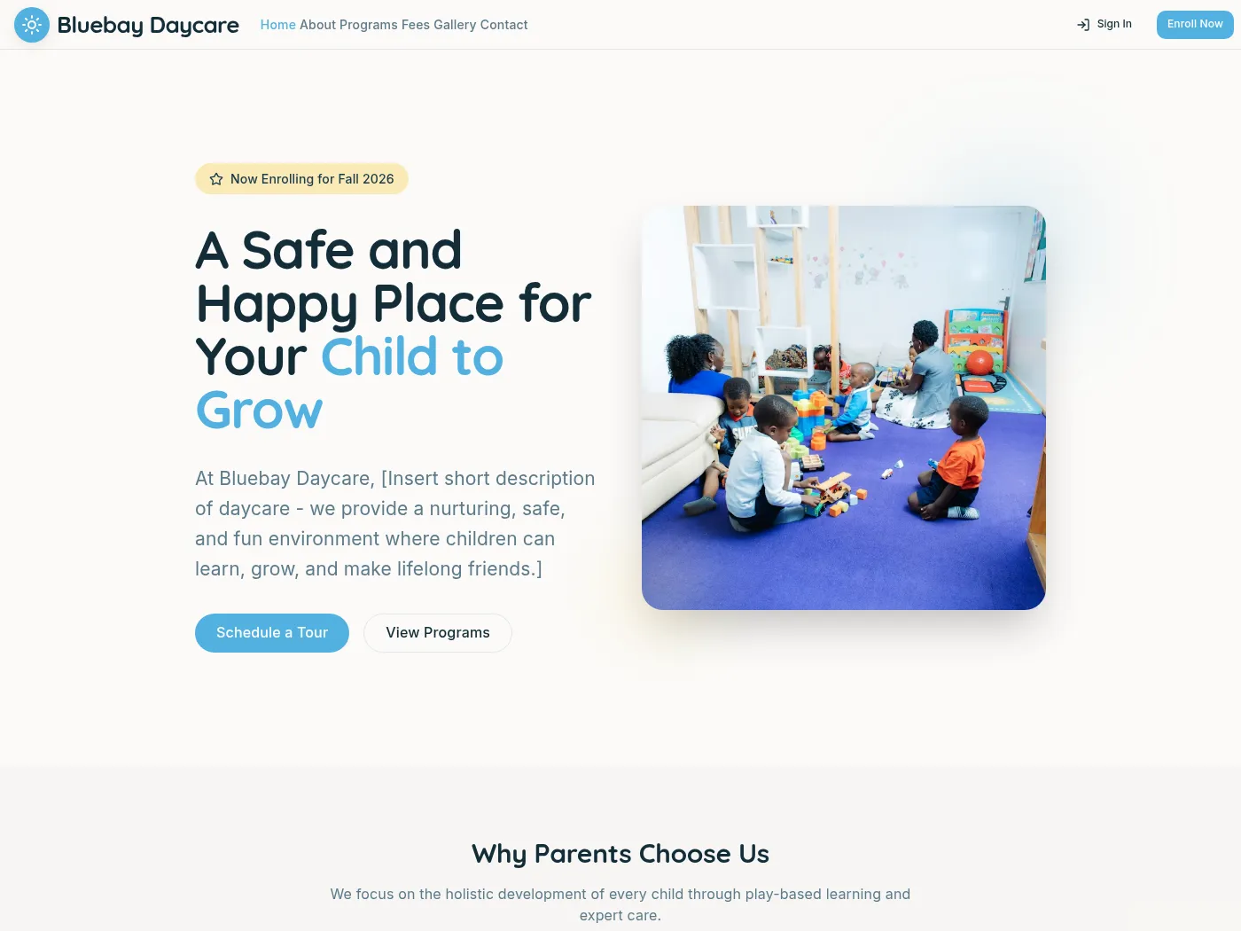 Bluebay Daycare Site