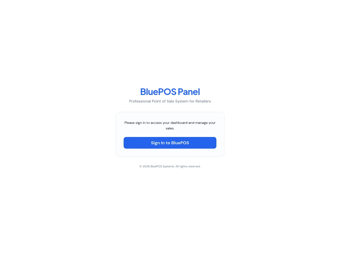 BluePOS Panel