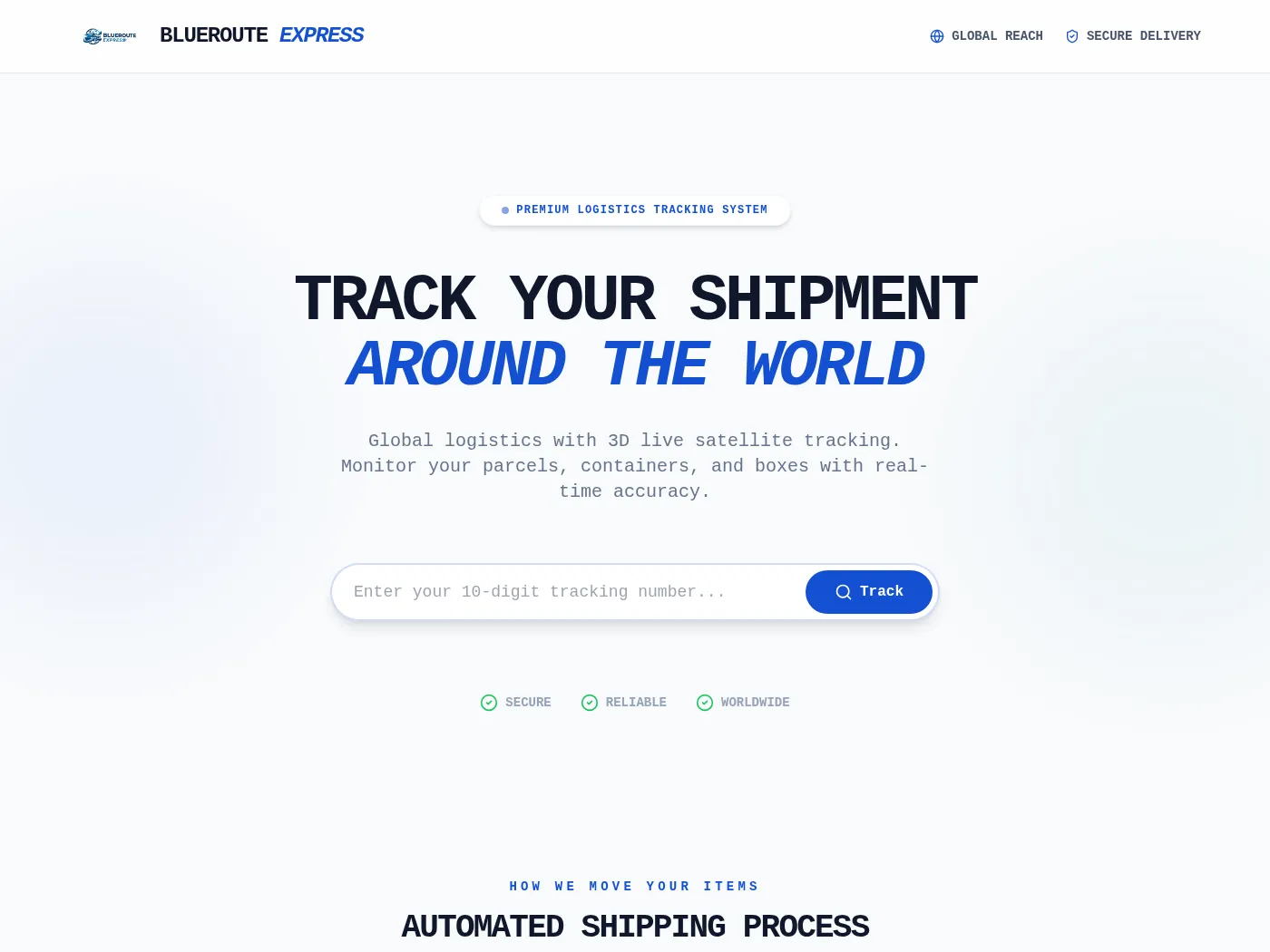 Blueroute Express Tracker