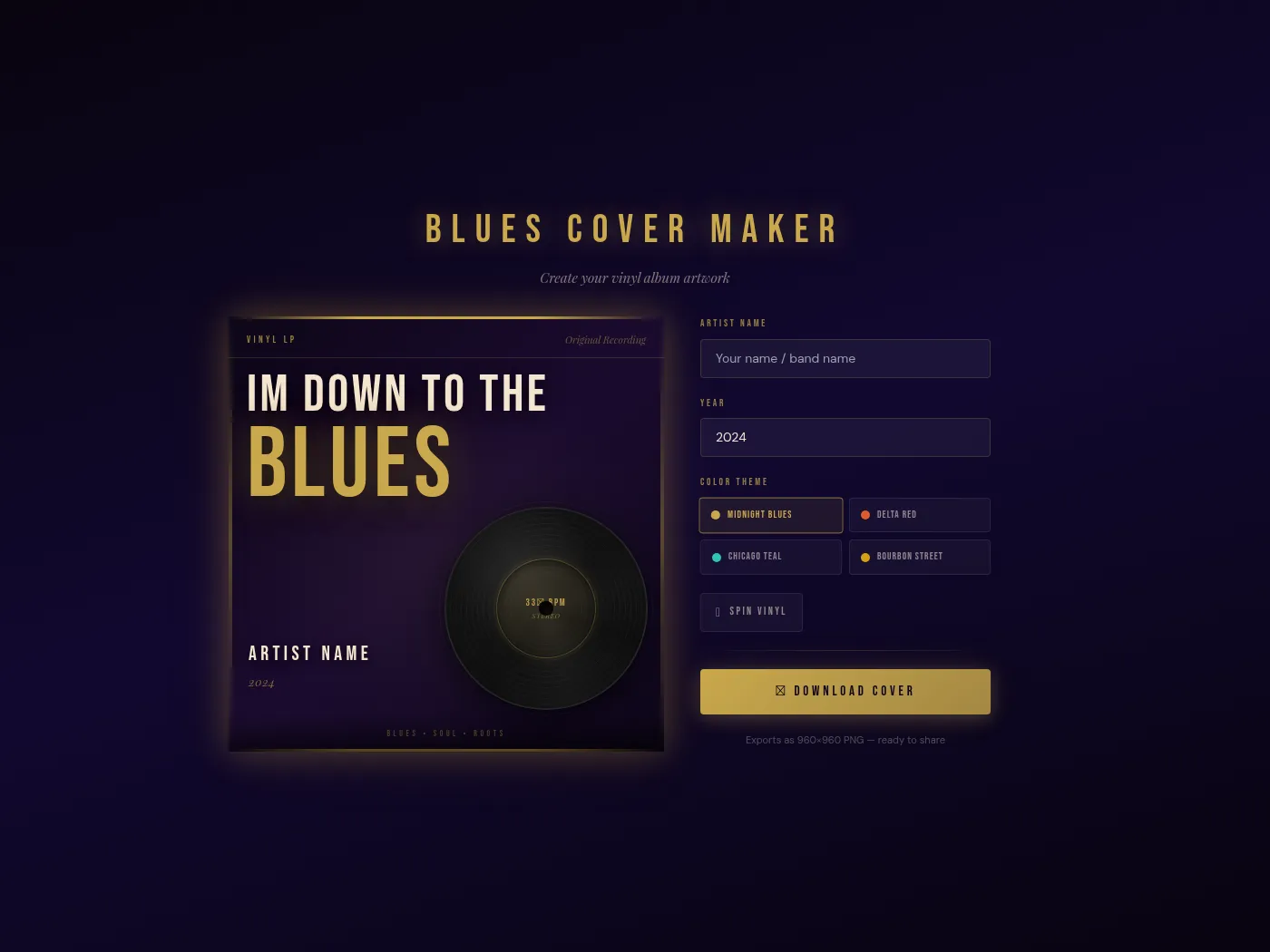 Blues Album Cover Maker