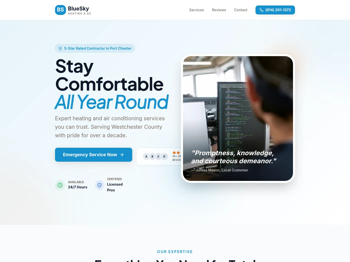 BlueSky Heating Website