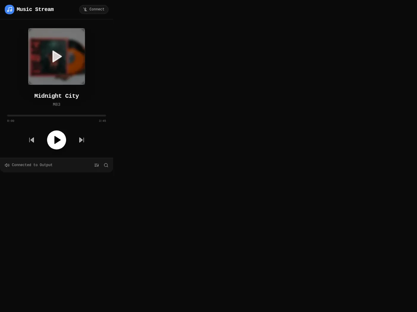Bluetooth Music Web Player