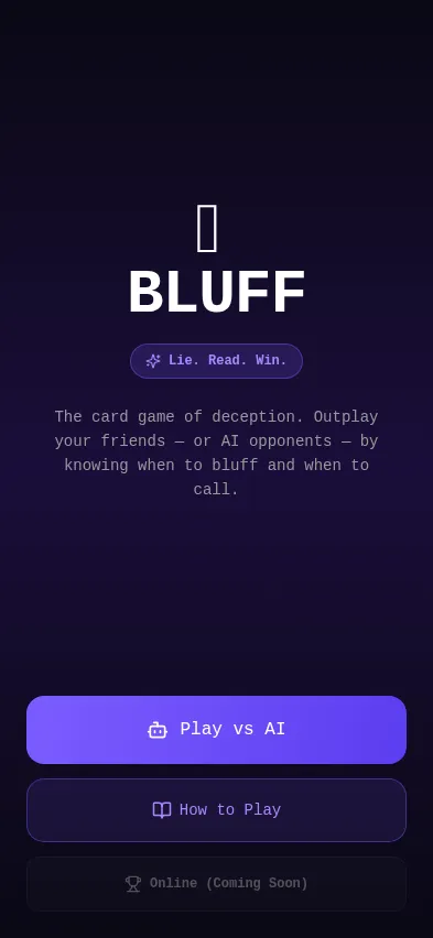 Bluff Card Game
