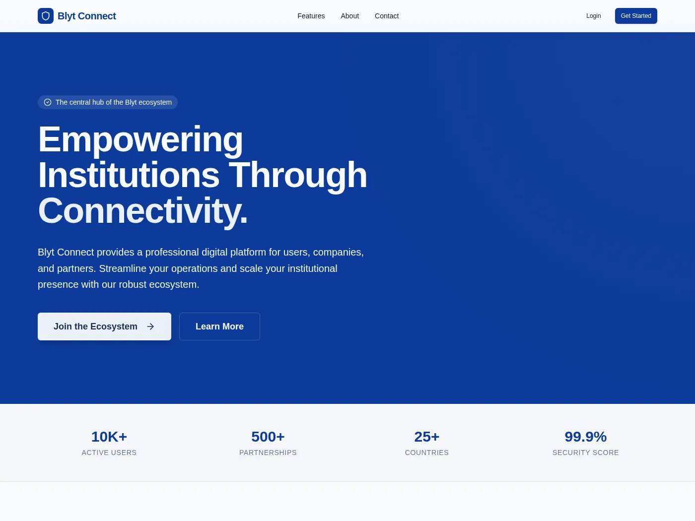 Blyt Connect Dashboard