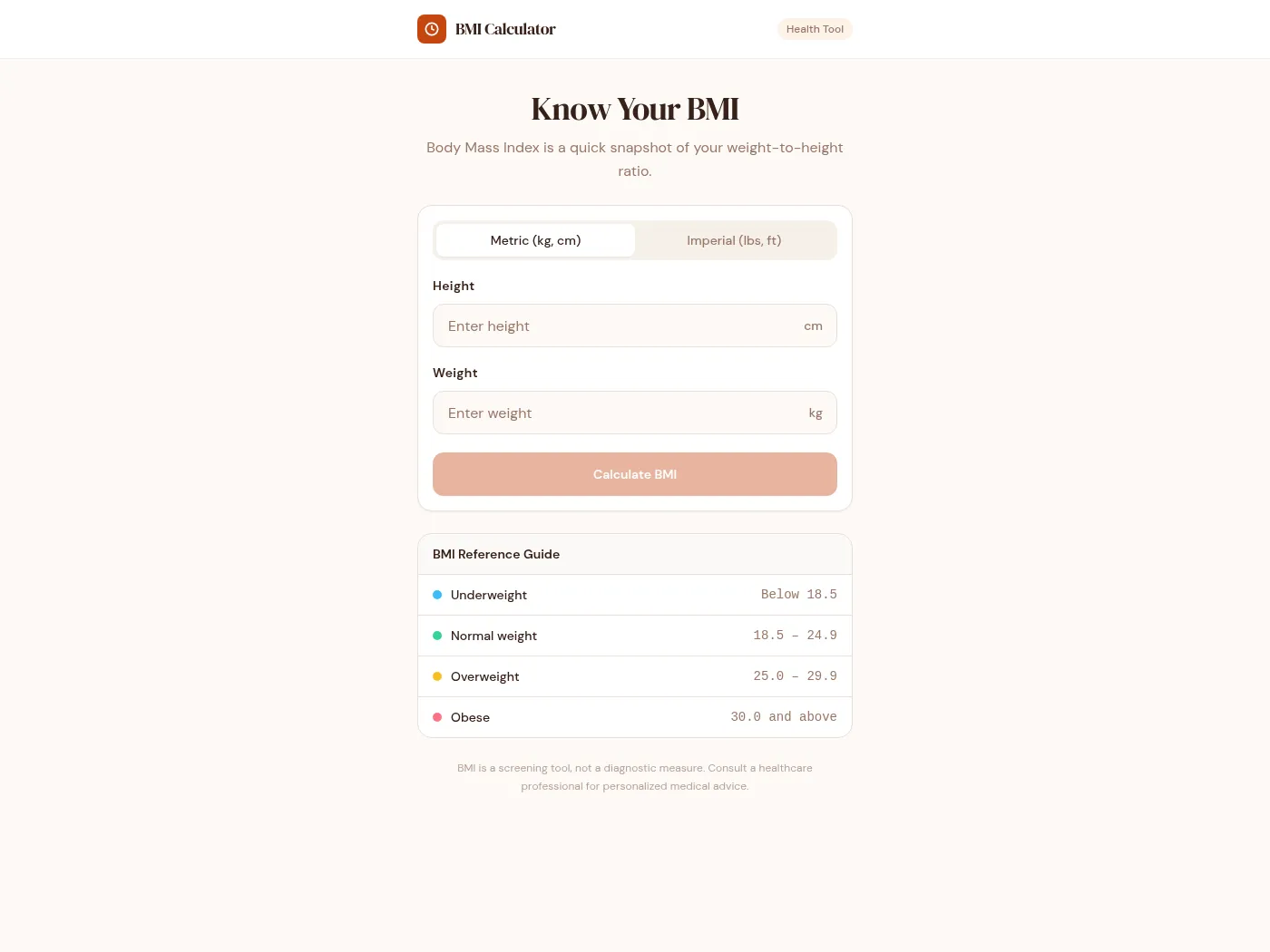 BMI Calculator App