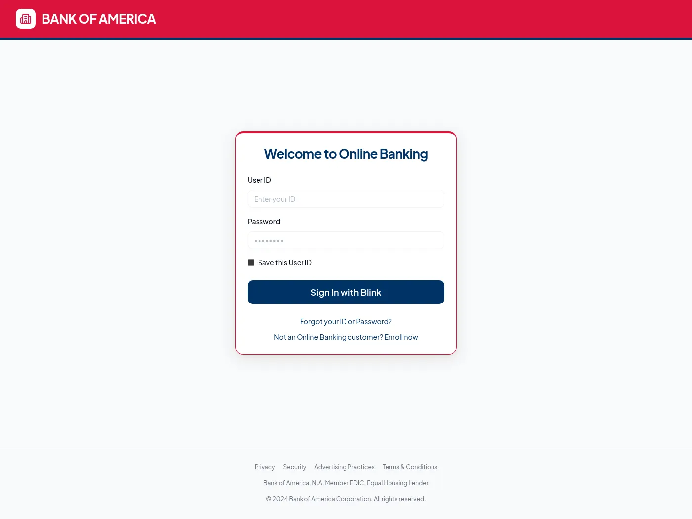 Bank of America Clone