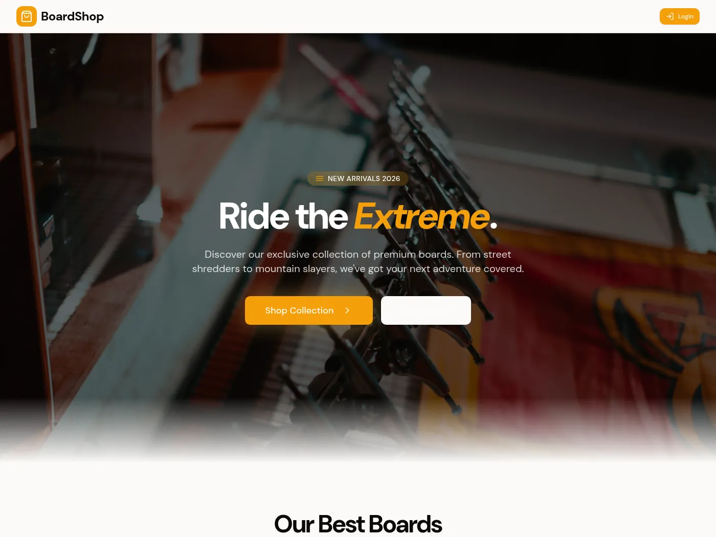 Board Shop Webpage