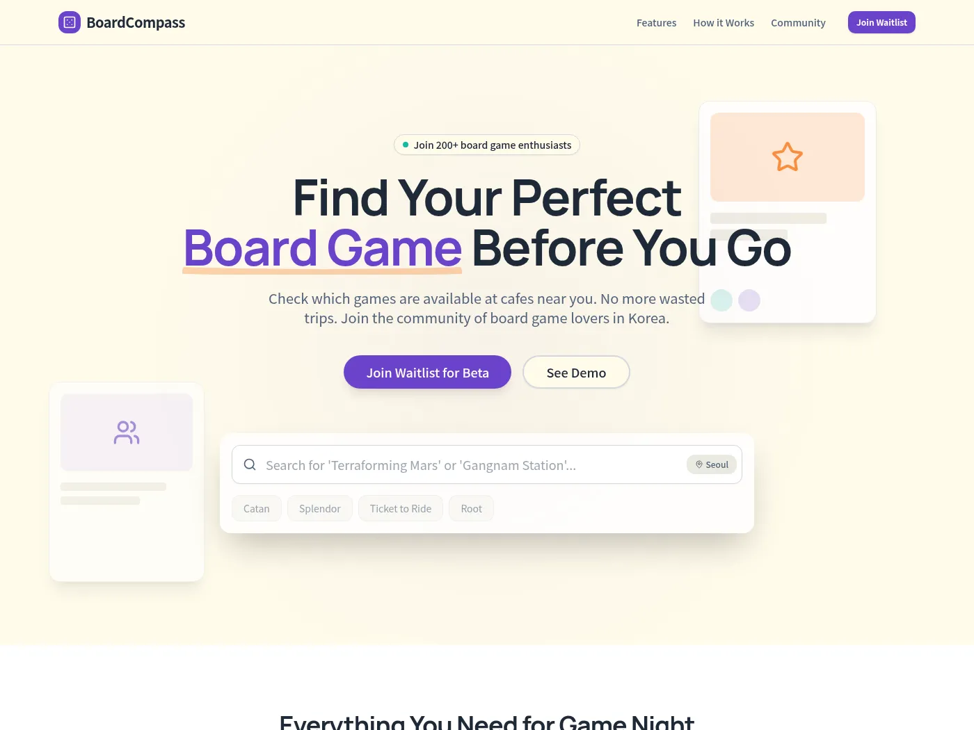 BoardCompass Landing Page